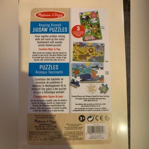 Melissa & Doug | Toys | Nwt Melissa Doug Wooden Jigsaw 3x 2piece ...